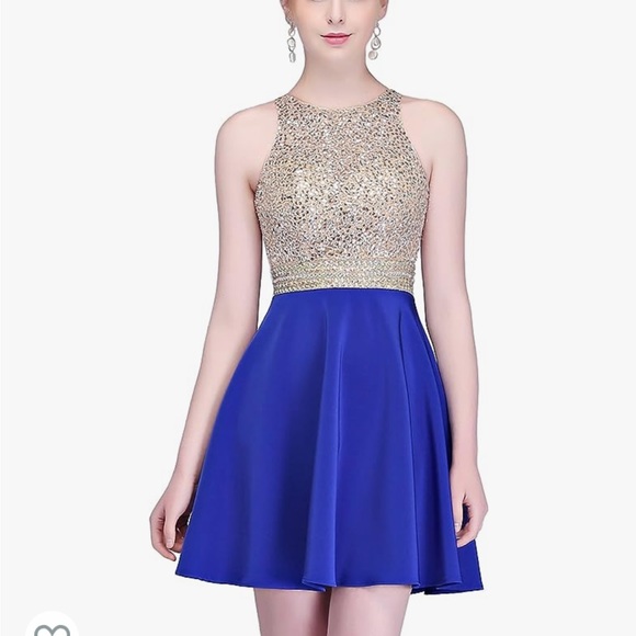 meilis | Dresses | Royal Blue Flare Sequin Dress | Poshmark